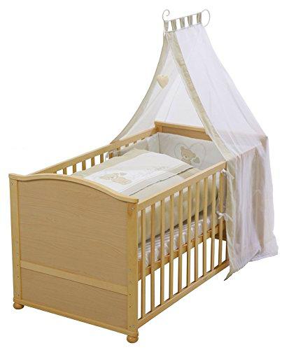 Juego de cuna completa roba, diseño "Lovely Bear", cuna en acabado ...